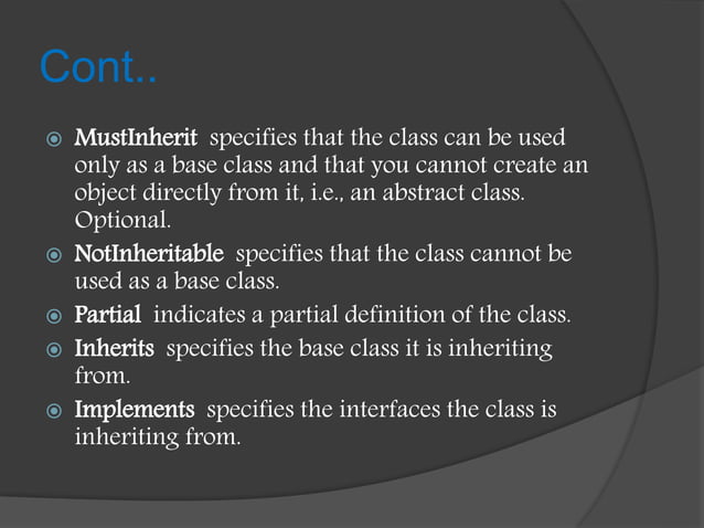 Class Properties Ppt