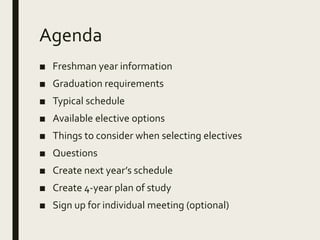 Freshman Class Registration | PPTX