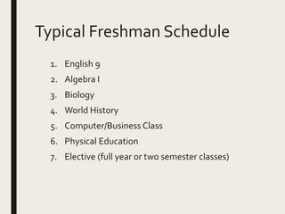 Freshman Class Registration | PPTX