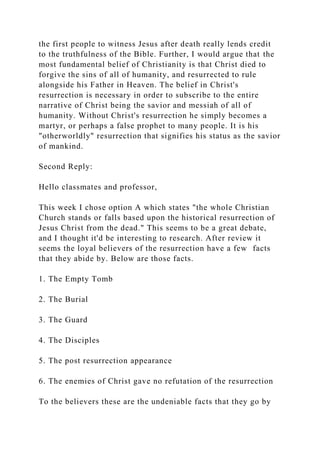 Class Religion ClassYou are writing a reply to forum posts .docx ...