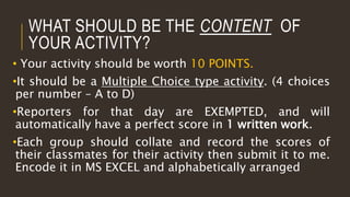 Class Reporting Guidelines POWERPOINT PRESENTATION | PPTX