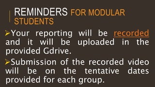 Class Reporting Guidelines POWERPOINT PRESENTATION | PPTX | Educational ...