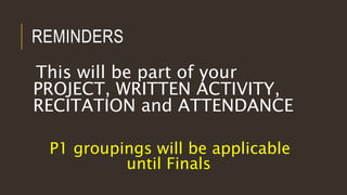 Class Reporting Guidelines POWERPOINT PRESENTATION | PPTX