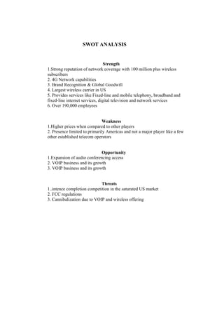 Verizon communication project report | DOC | Internet | Computing