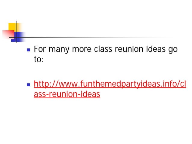 Class reunion ideas | PDF