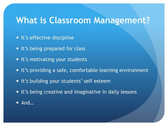 Classroom management ppt | PPTX