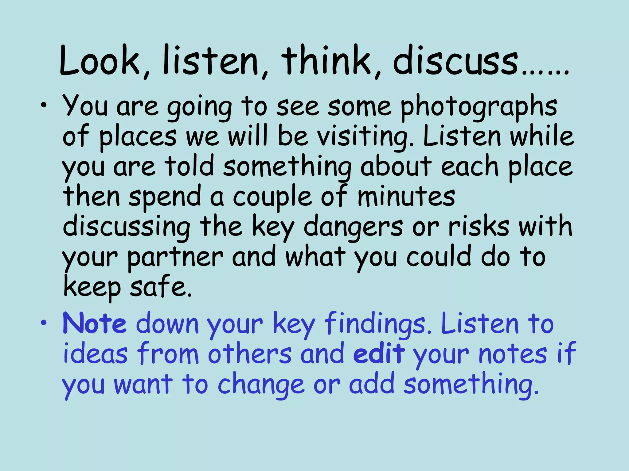 Classroom Activity Our Risk Assessment | PPT