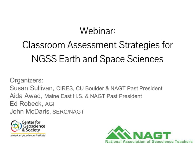 Classroom Assessment Strategies for NGSS Earth and Space Sciences | PPT