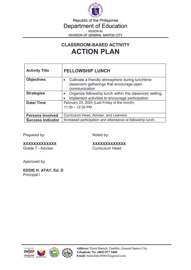 Classroom-Based-Activity-Accomplishment-Report.doc | Professional School | Postgraduate Education