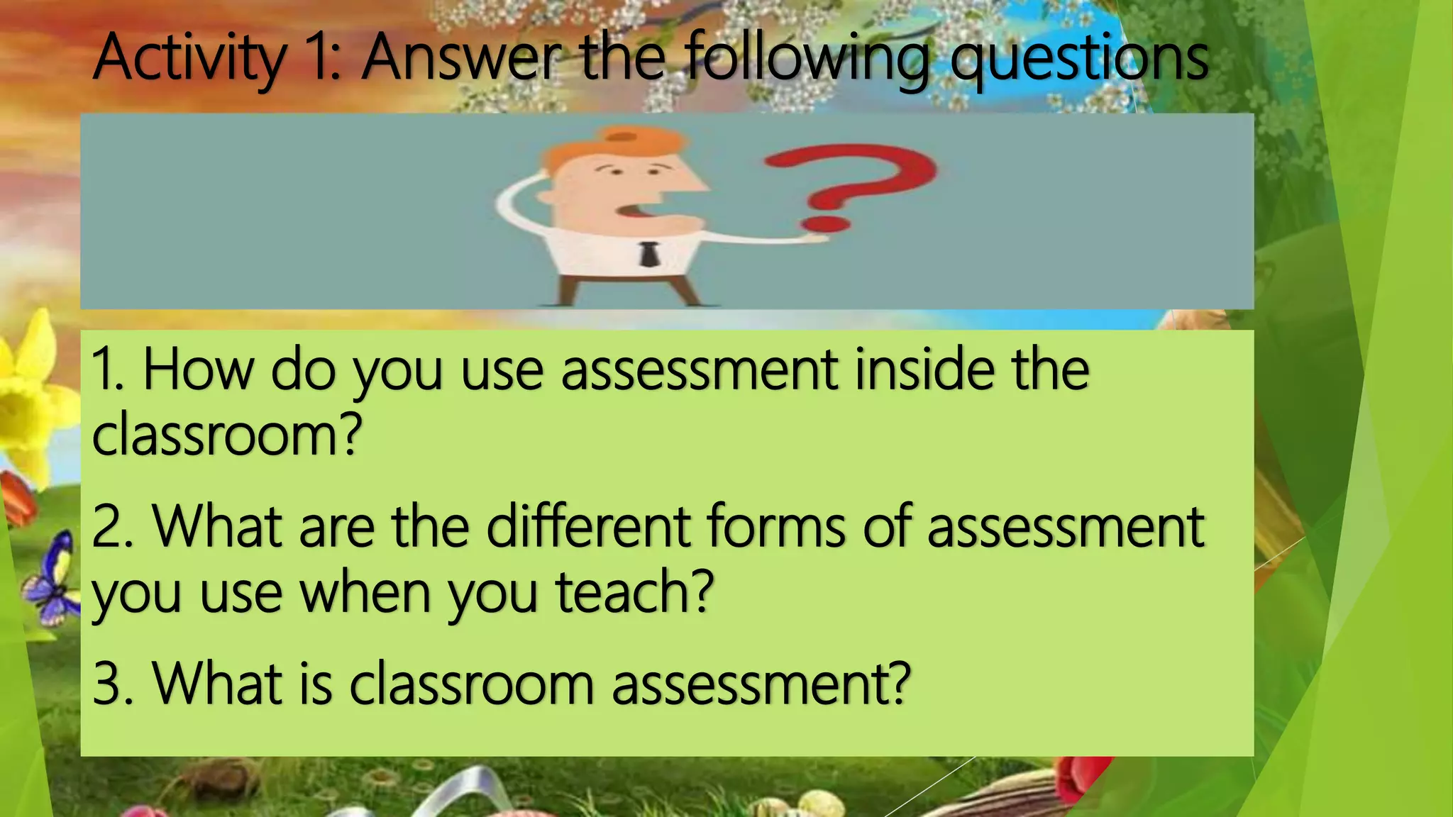 Classroom based assessment tools | PPTX
