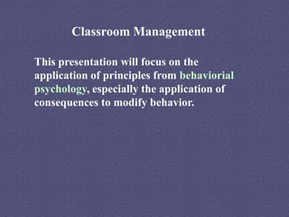 classroom manage | PPT