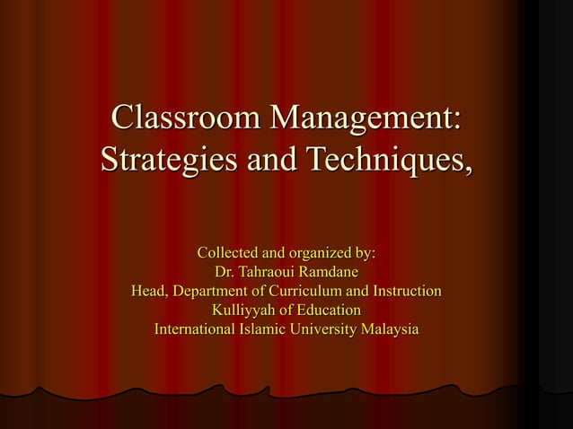 classroom-management.ppt | Parenting | Family and Relationships