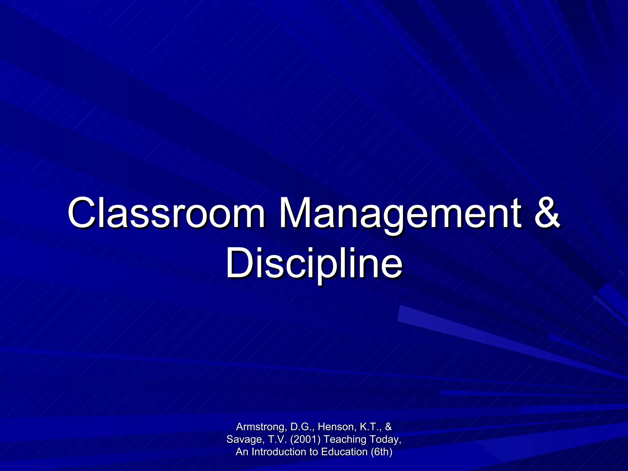 Classroom Management & Discipline | PPT