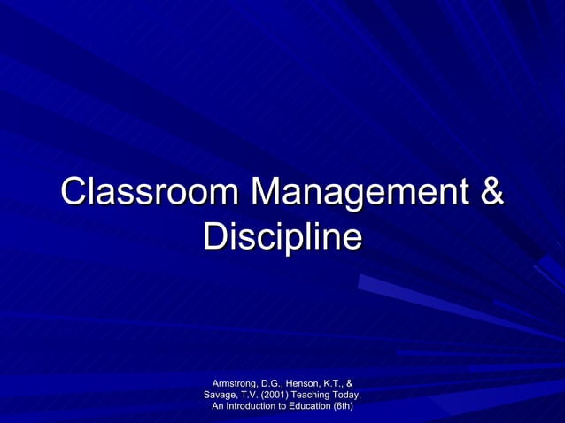 Classroom Management & Discipline | PPT | Educational Assessment ...