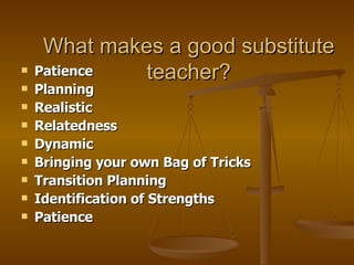 Classroom Management For Substitute Teachers by SVitto | PPT
