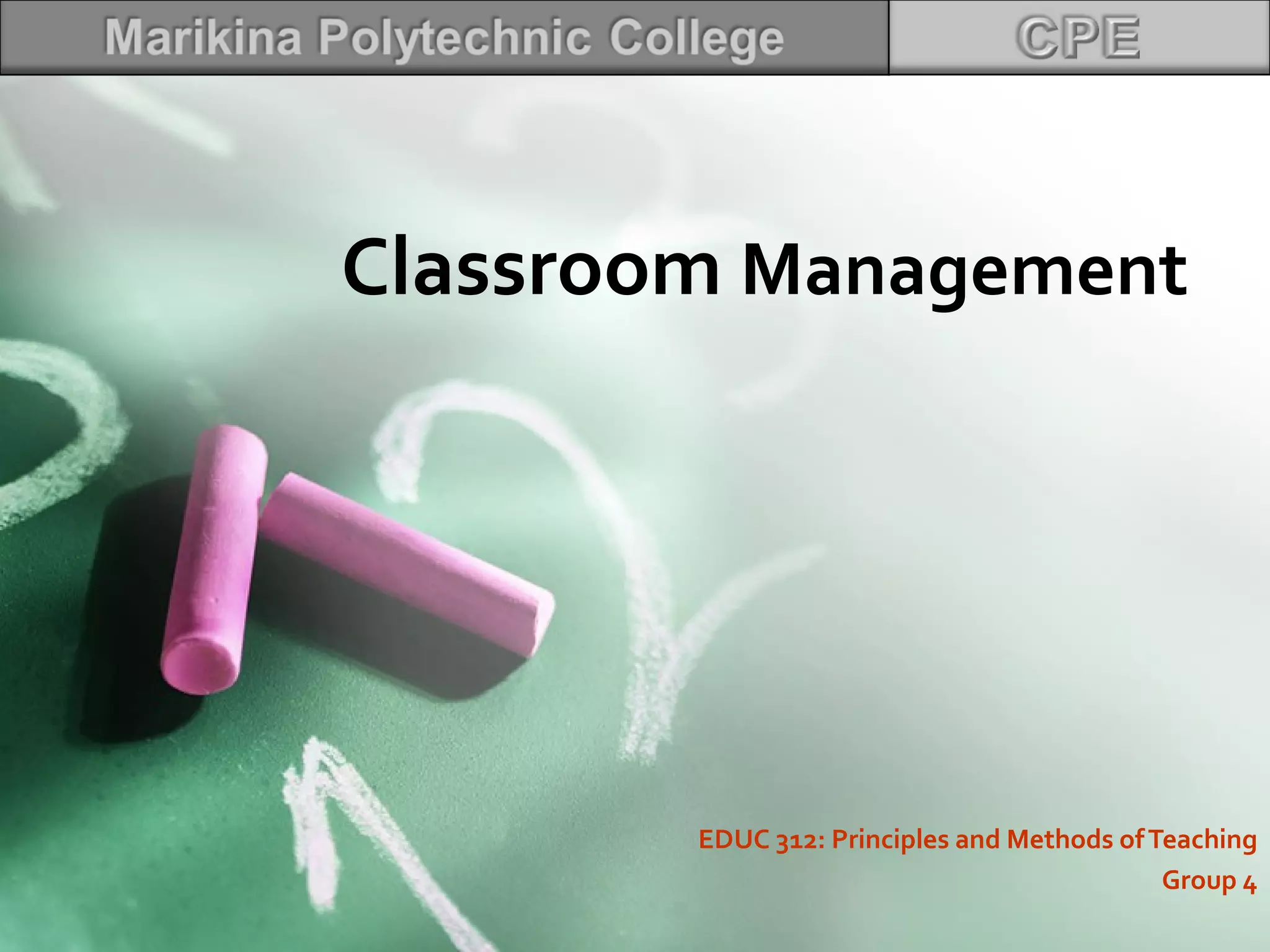 Classroom management-presentation | PPT