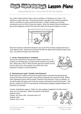Classroom objects-lesson-plan | PDF