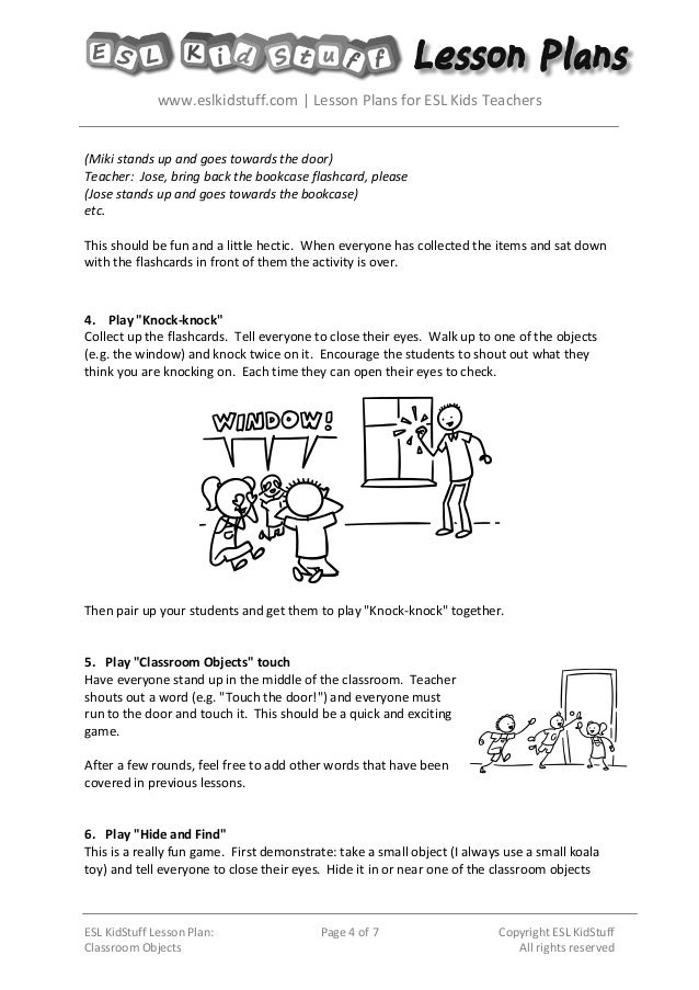 Classroom Objects Lesson Plan