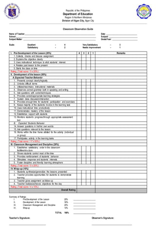 Classroom observation-guide-deped | DOCX