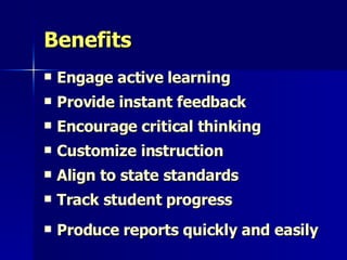 Classroom Performance Systems With Design Examples | PPT