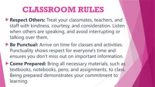 CLASSROOM-RULES. during school orientation pptx | PPTX