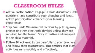 CLASSROOM-RULES. during school orientation pptx | PPTX