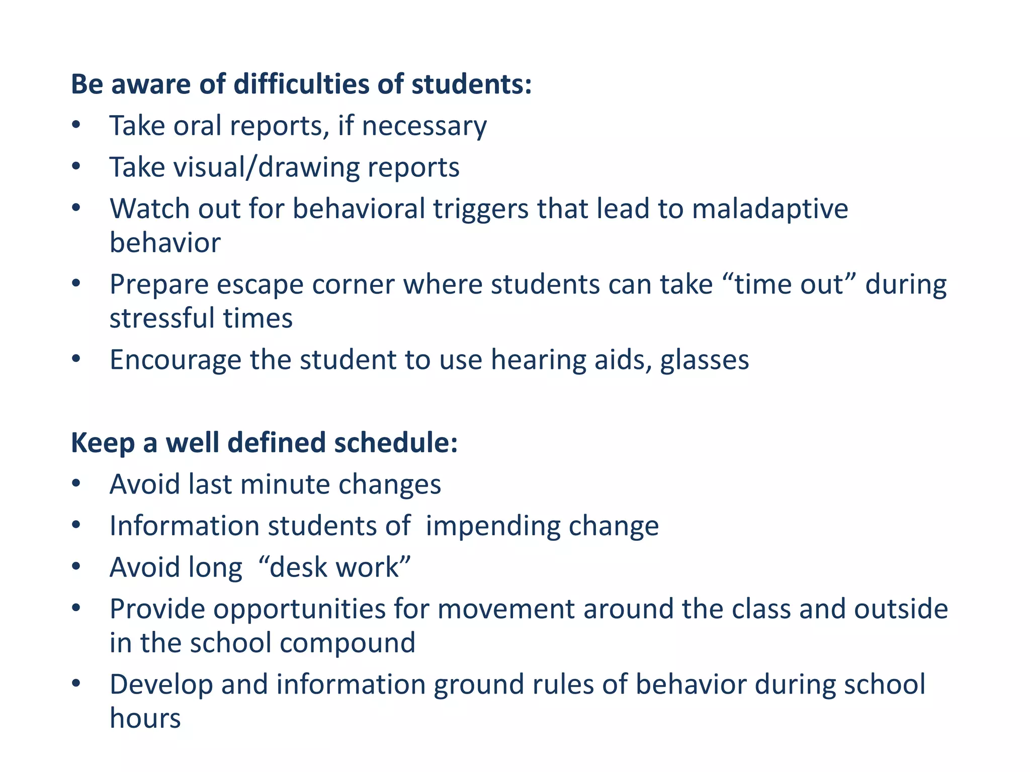 Classroom accommodations & teaching strategies for Intellectually ...