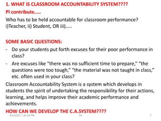 Classroom accountability and self monitoring systems | PPT