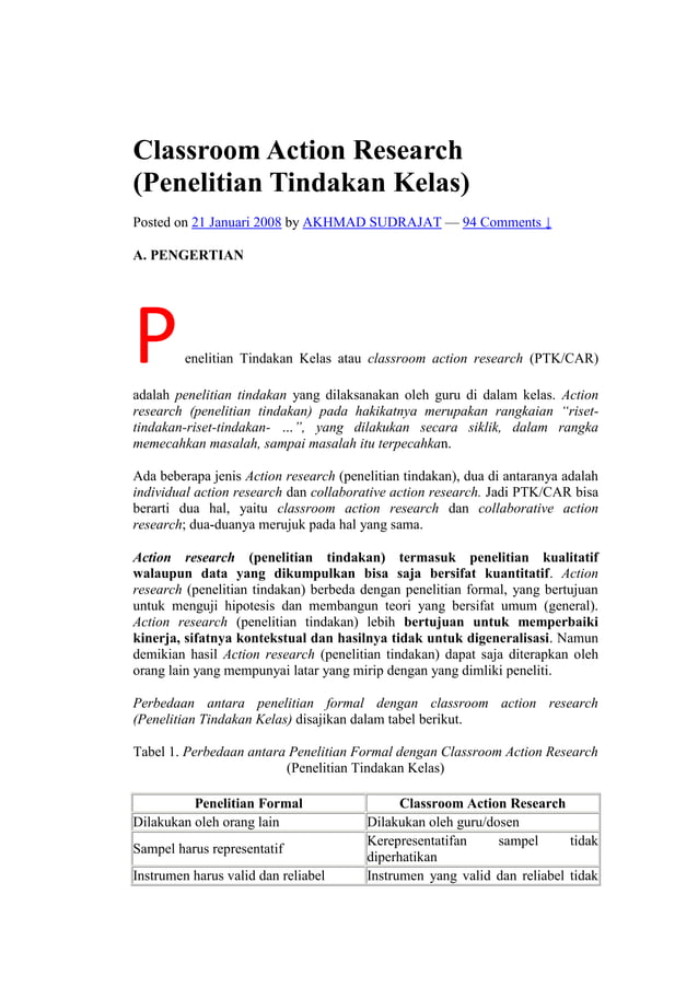 Classroom action research | DOCX