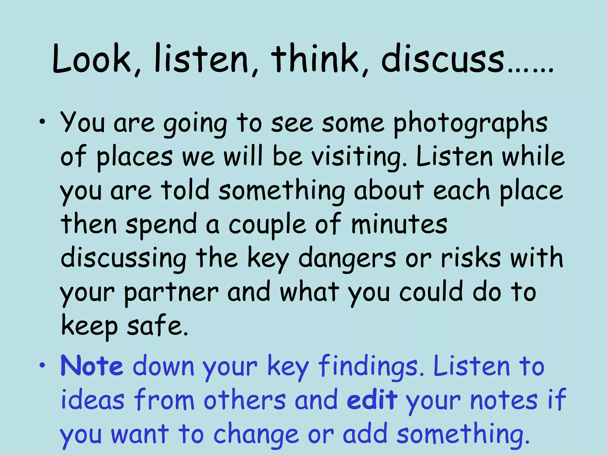 Classroom Activity Our Risk Assessment | PPT