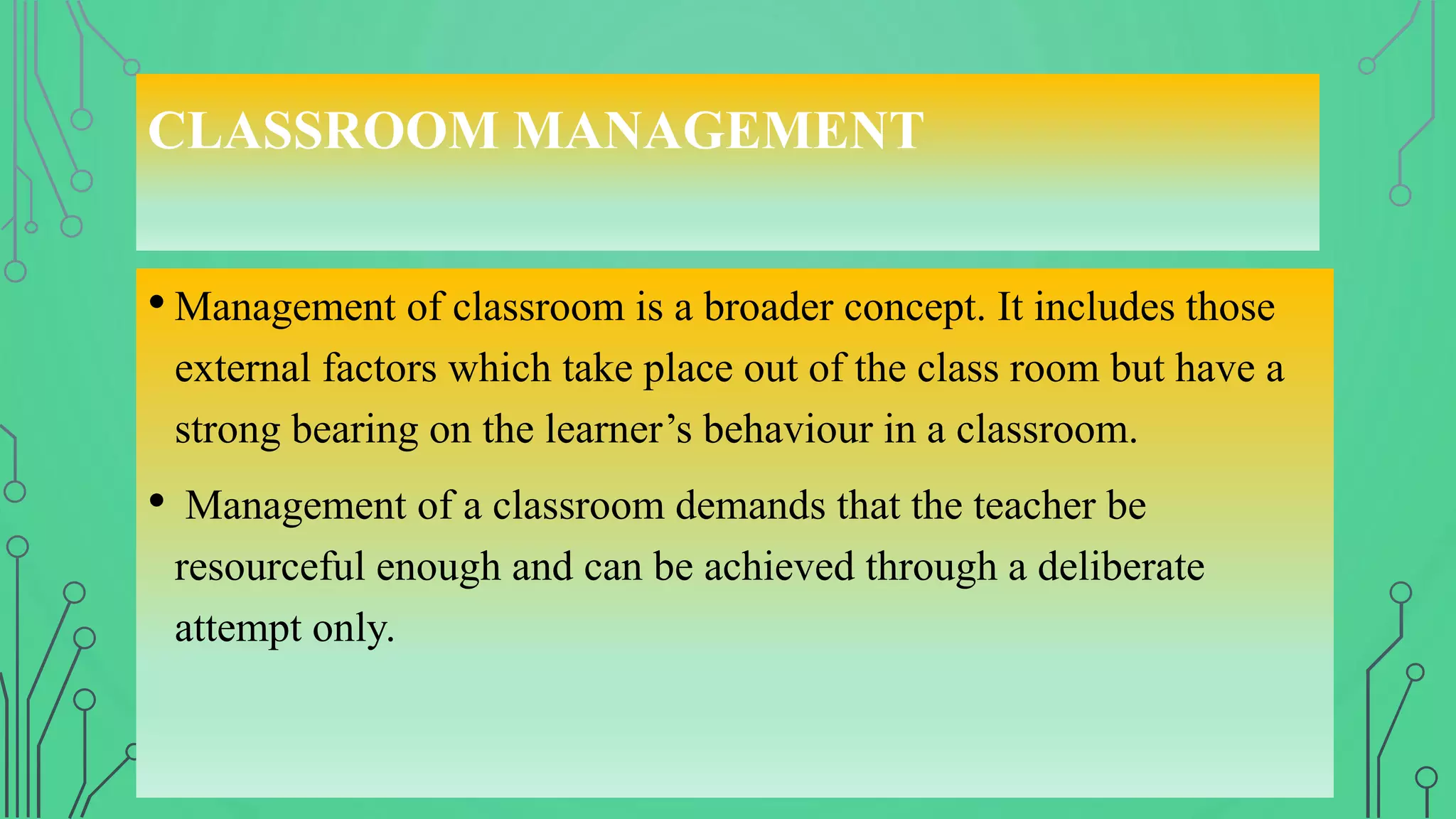Classroom and behaviour management | PPTX
