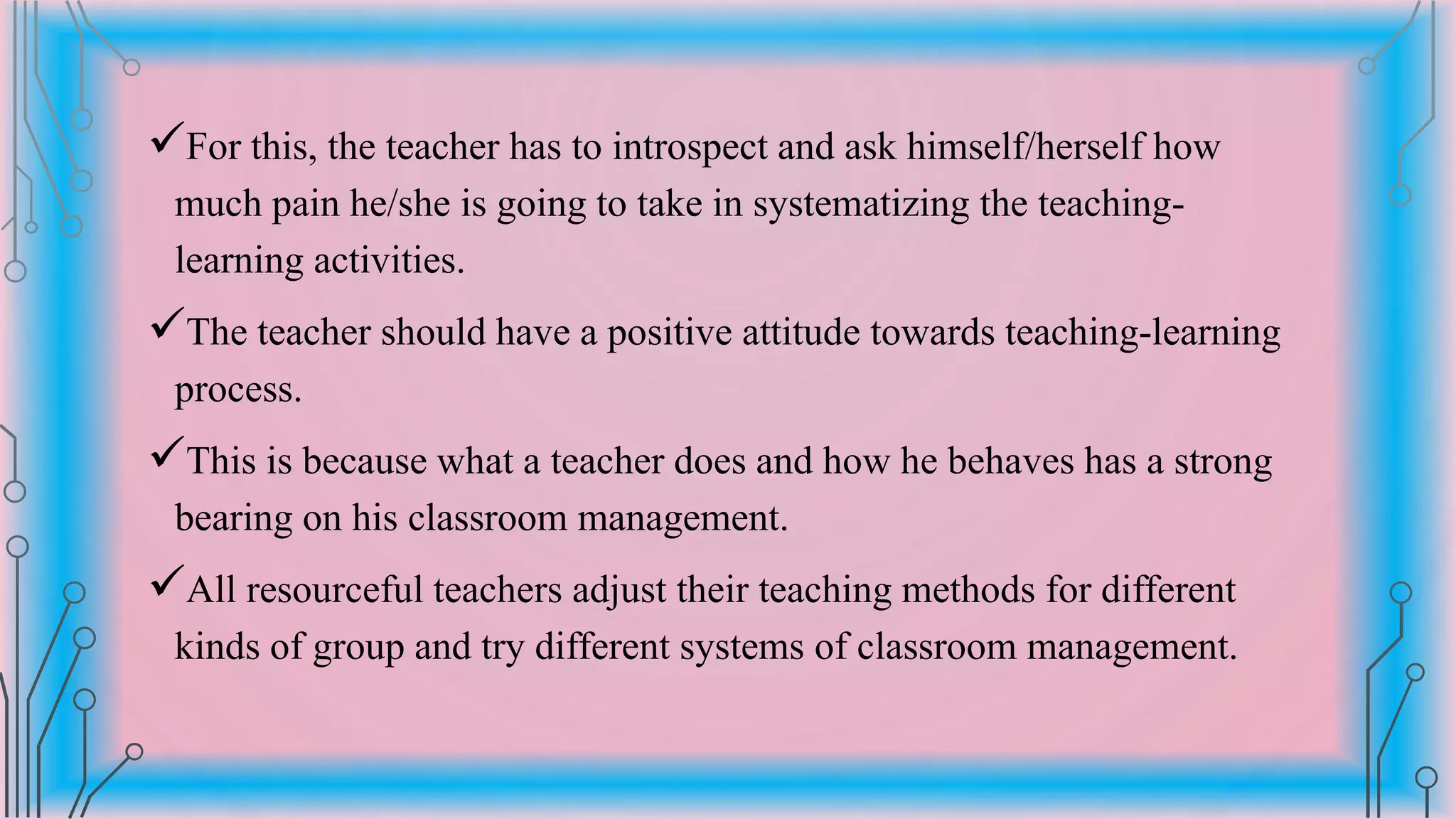 Classroom and behaviour management | PPTX