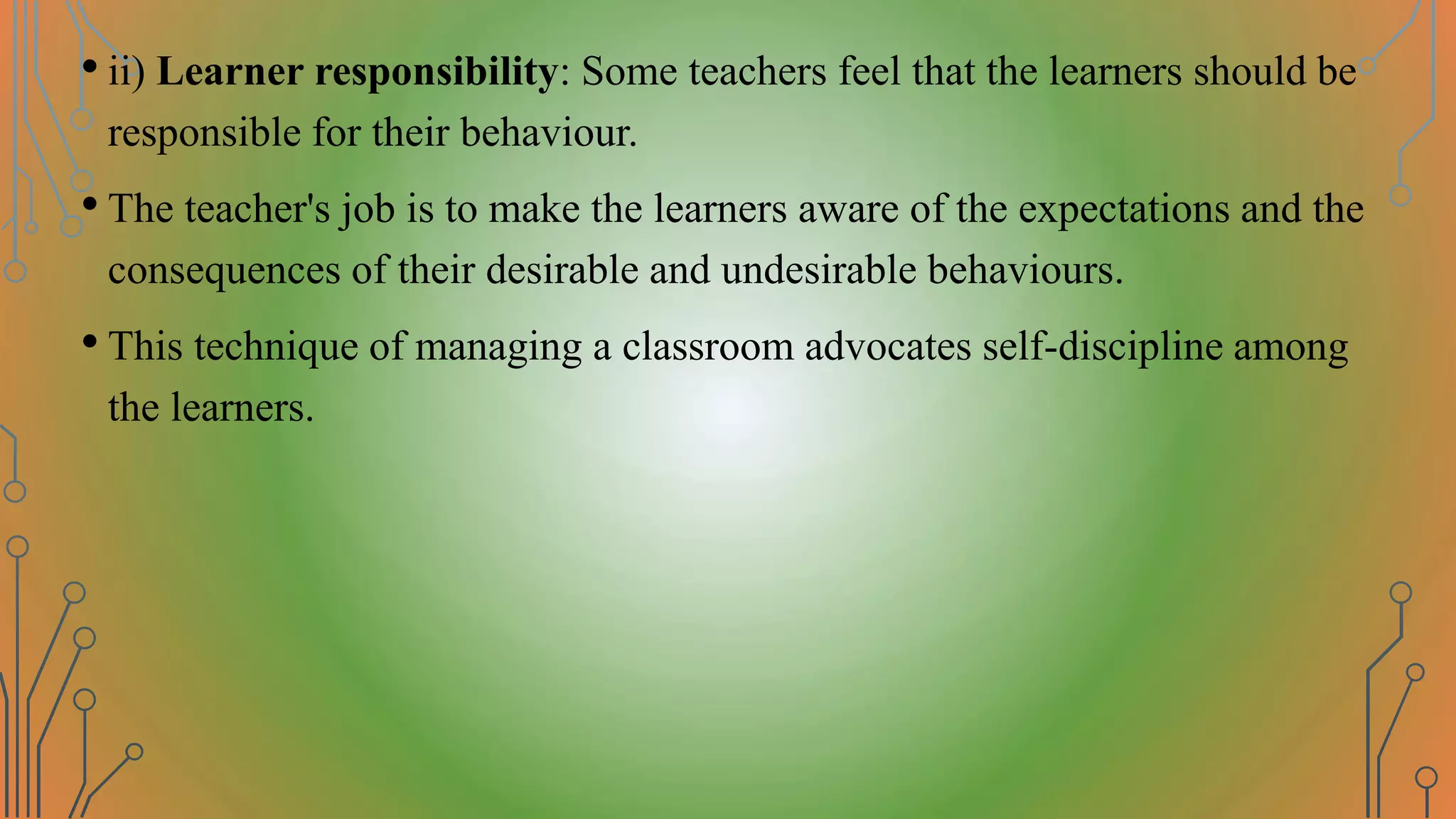 Classroom and behaviour management | PPTX