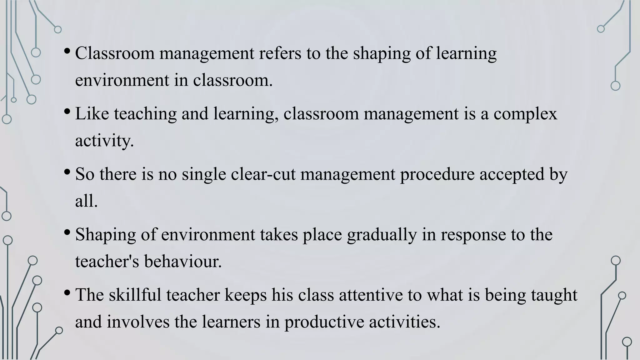 Classroom and behaviour management | PPTX