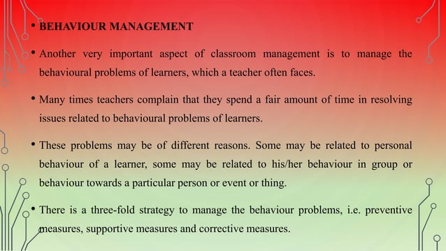 Classroom and behaviour management | PPTX