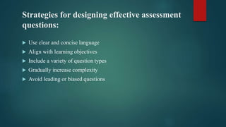 classroom assesment and types of questionoral and written | PPT