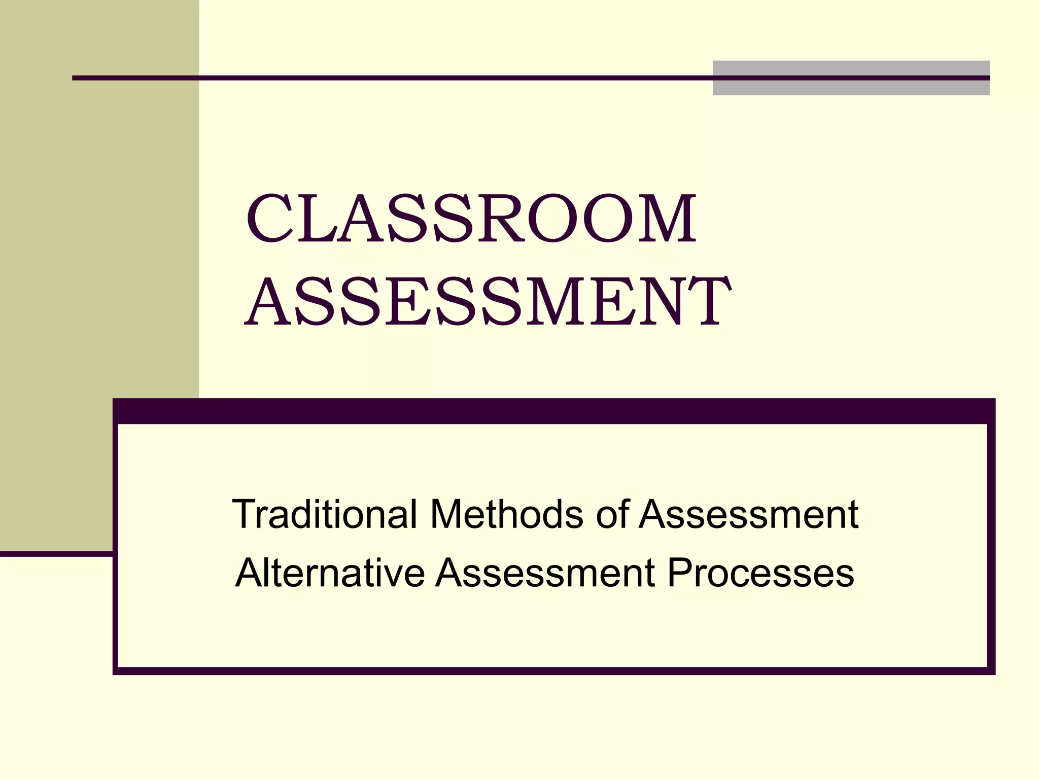 Classroom assessment | PPT