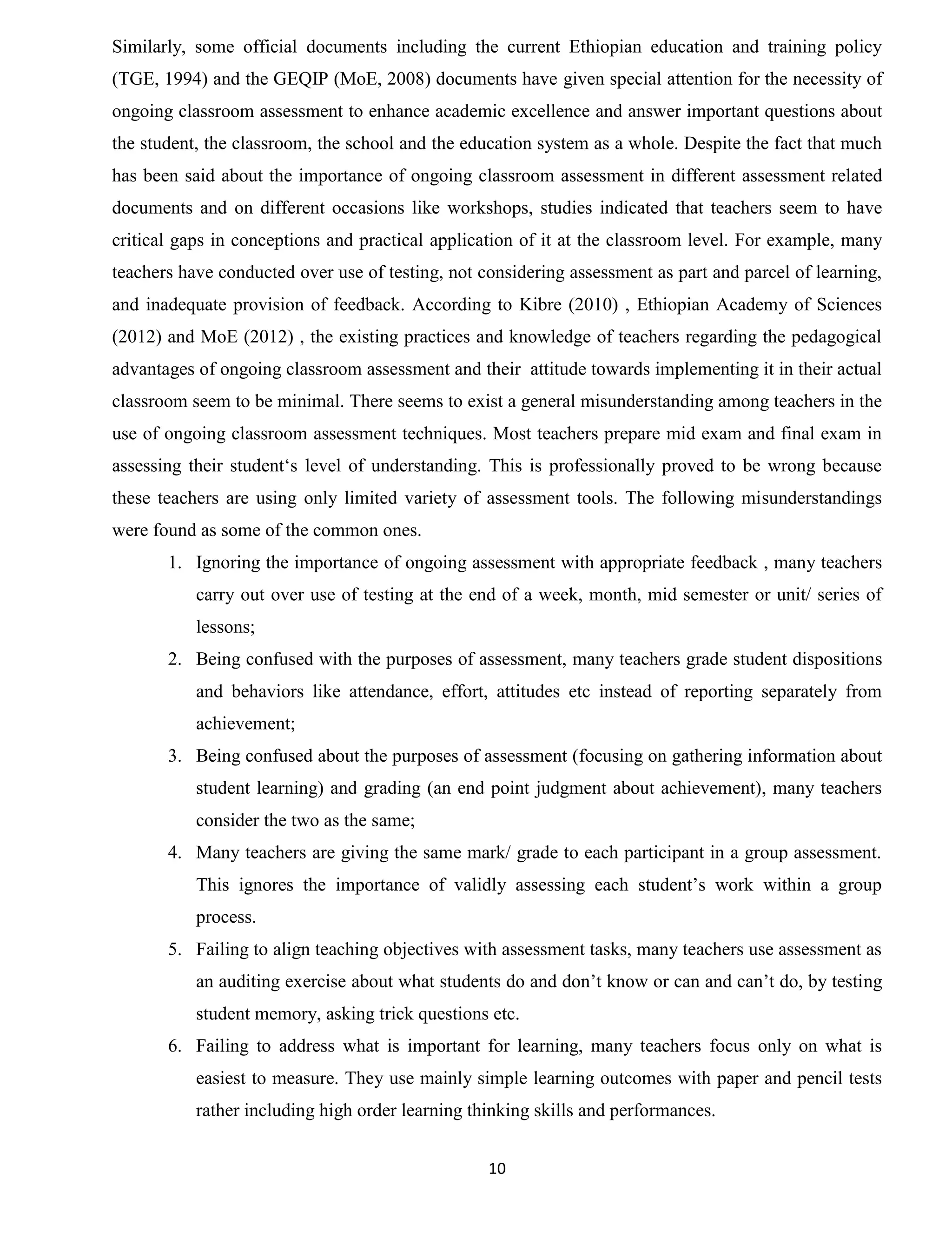 Classroom assessment manual | PDF
