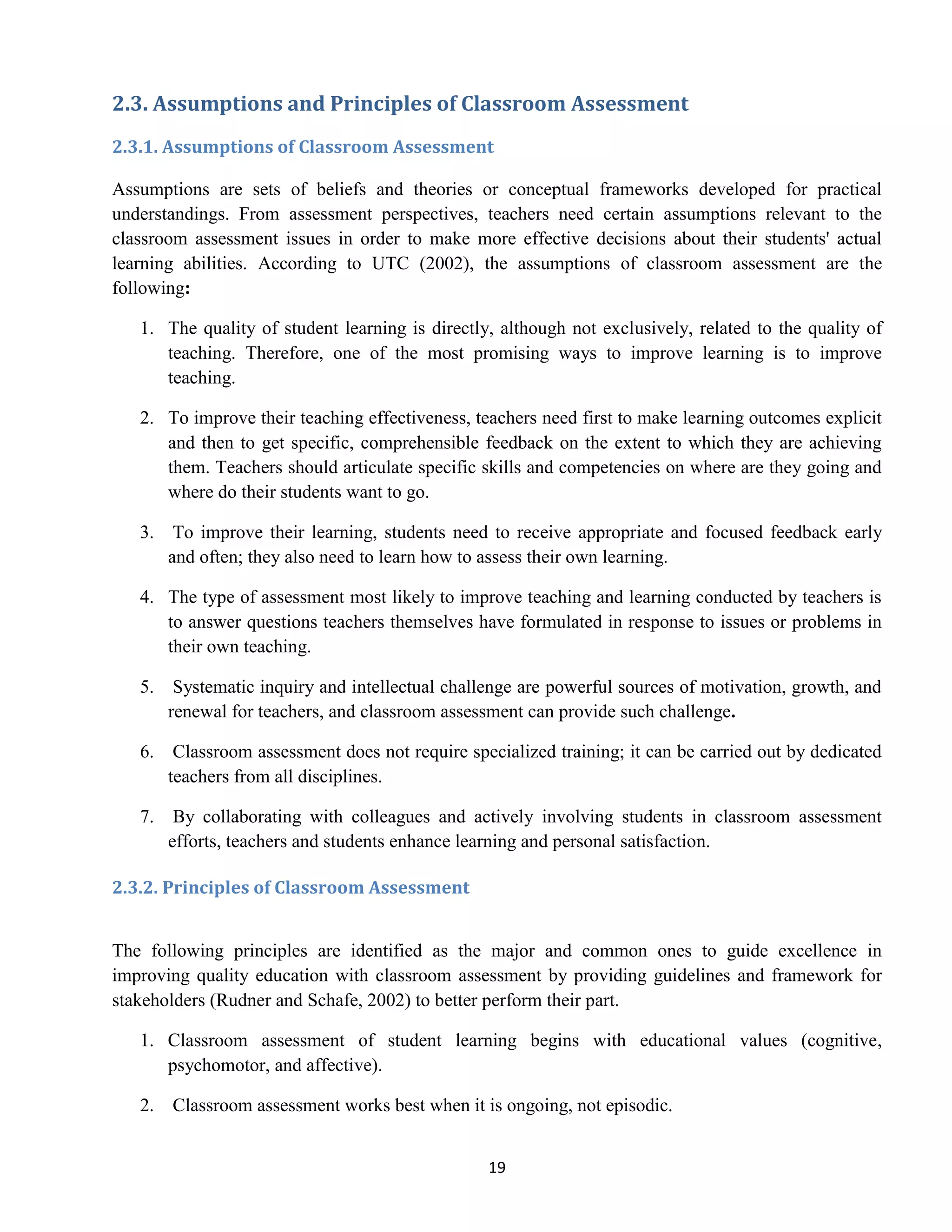 Classroom assessment manual | PDF