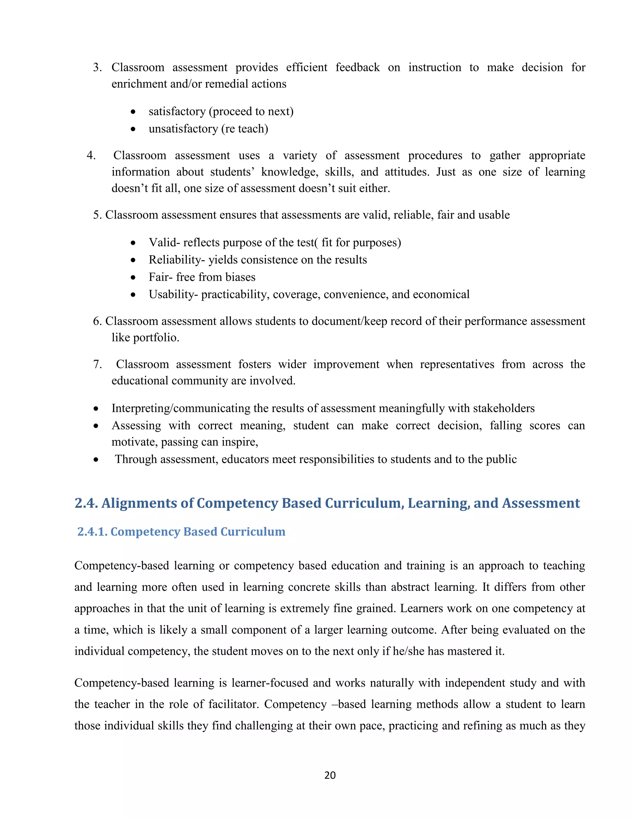 Classroom assessment manual | PDF