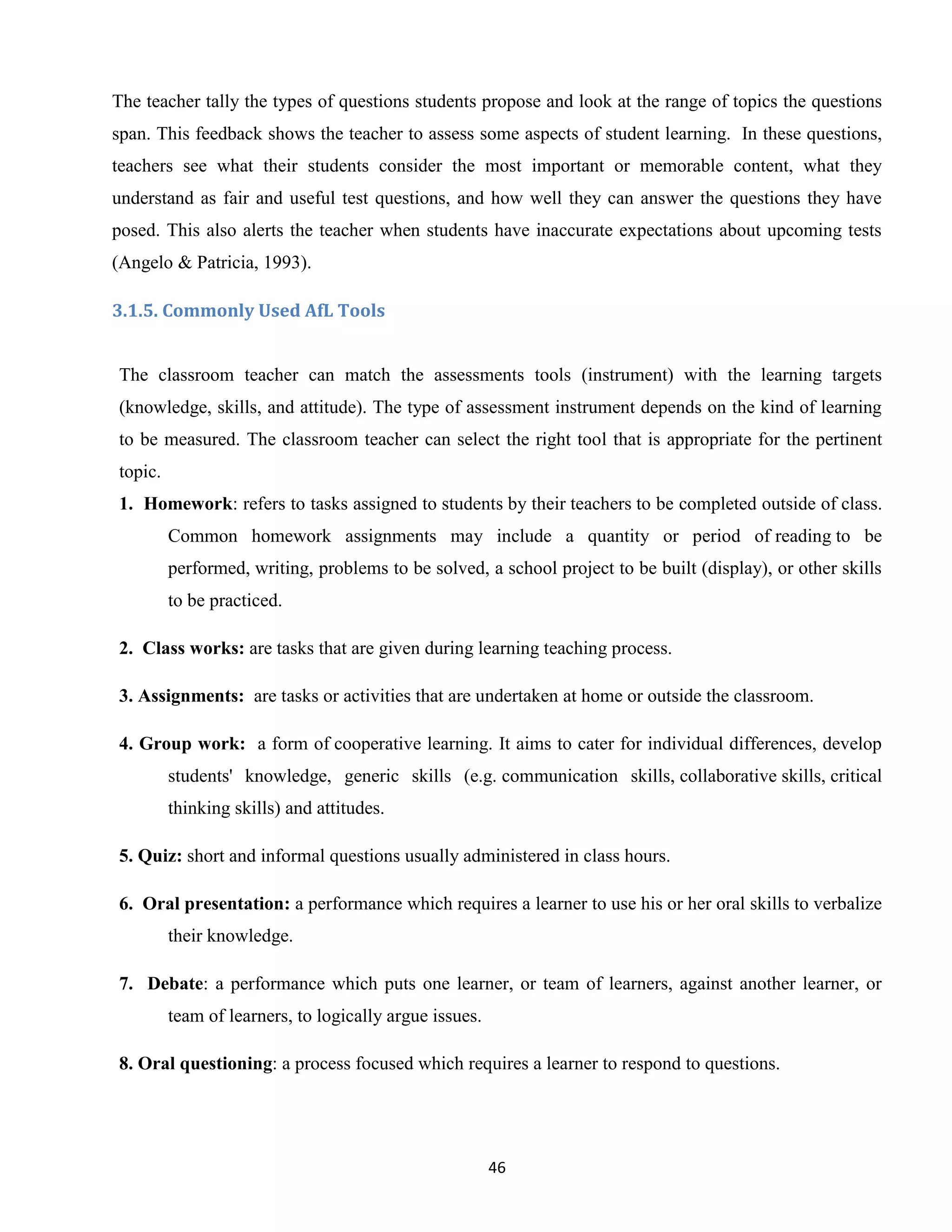 Classroom assessment manual | PDF