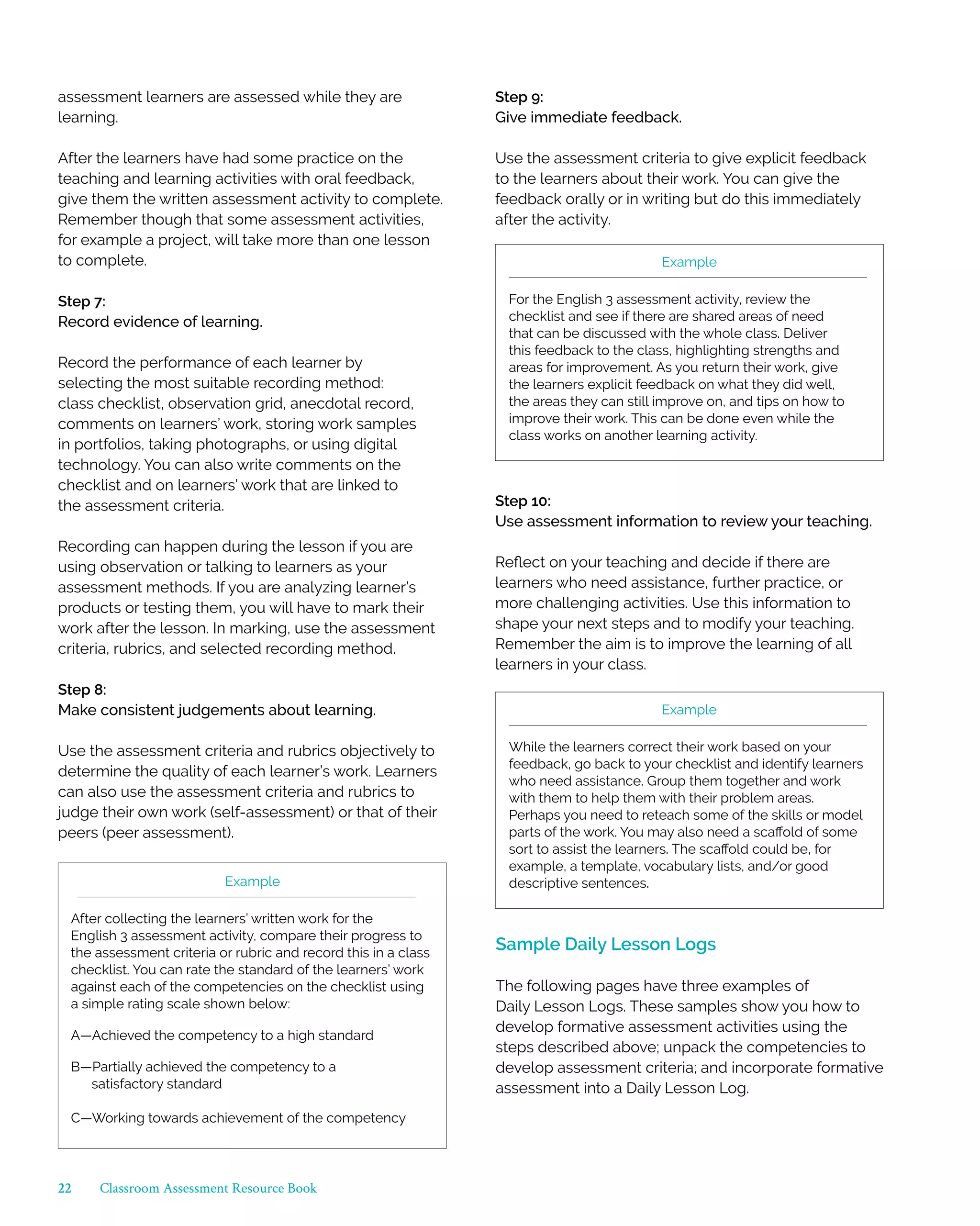 Classroom Assessment Resource Book | PDF | Educational Assessment ...