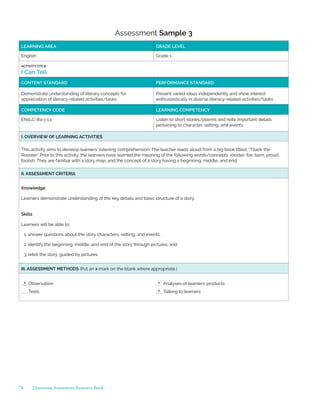 Classroom Assessment Resource Book | PDF