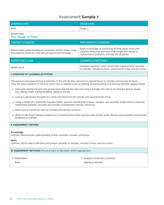 Classroom Assessment Resource Book | PDF