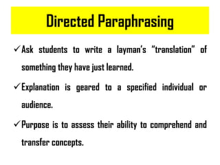 Classroom assessment techniques | PDF