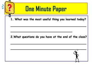 Classroom assessment techniques | PDF