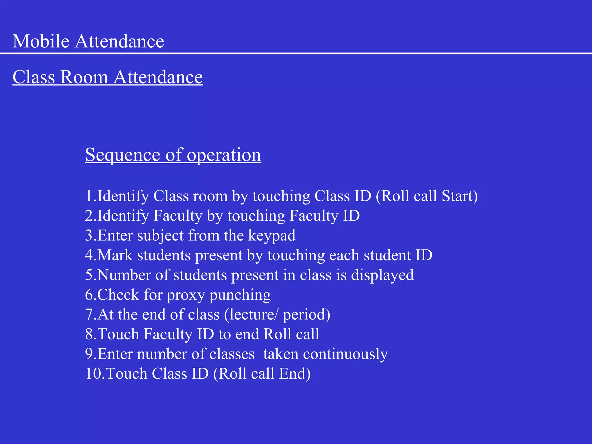 Class room attendance | PPT