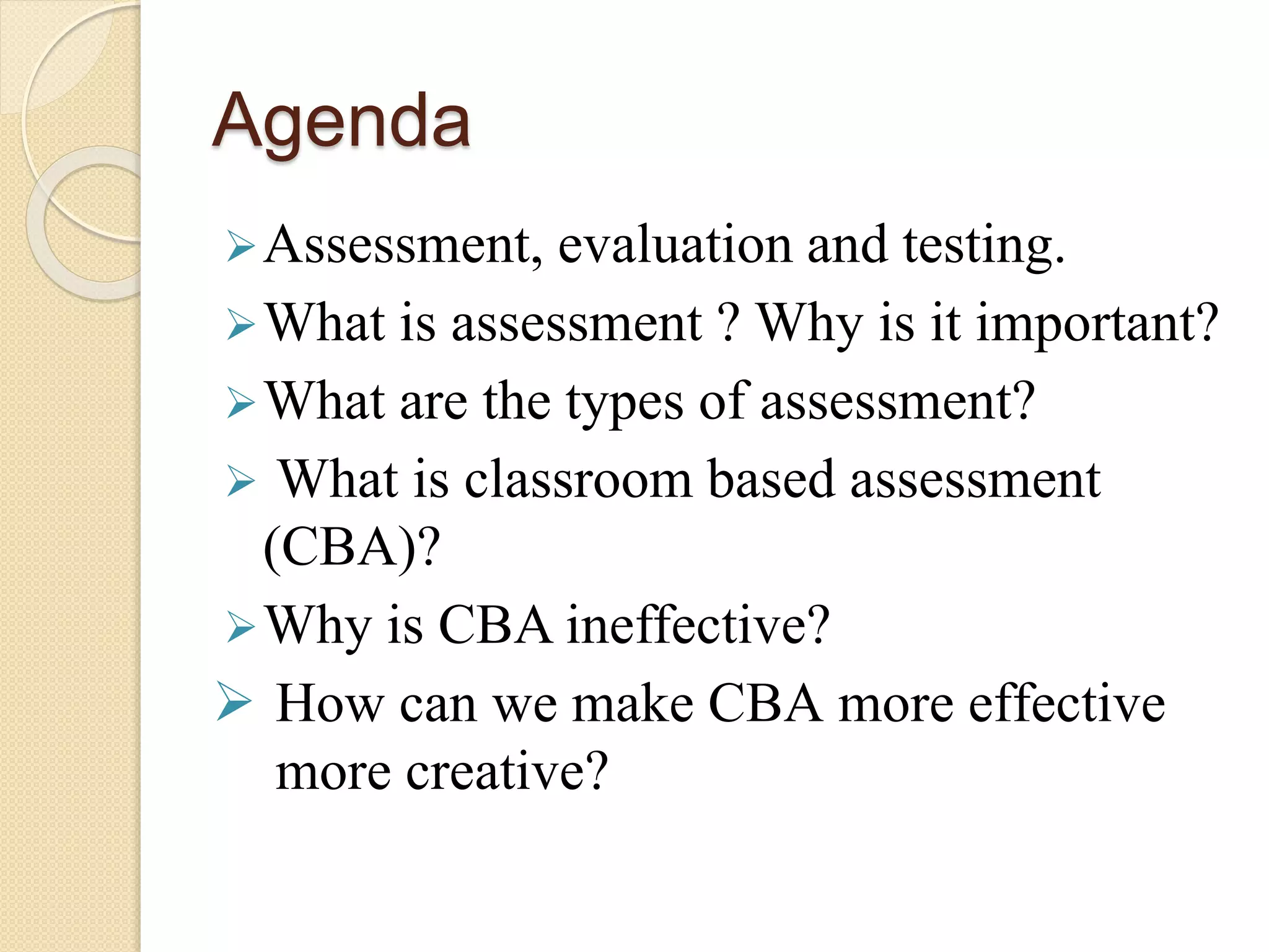 Classroom Based Assessment | PPTX