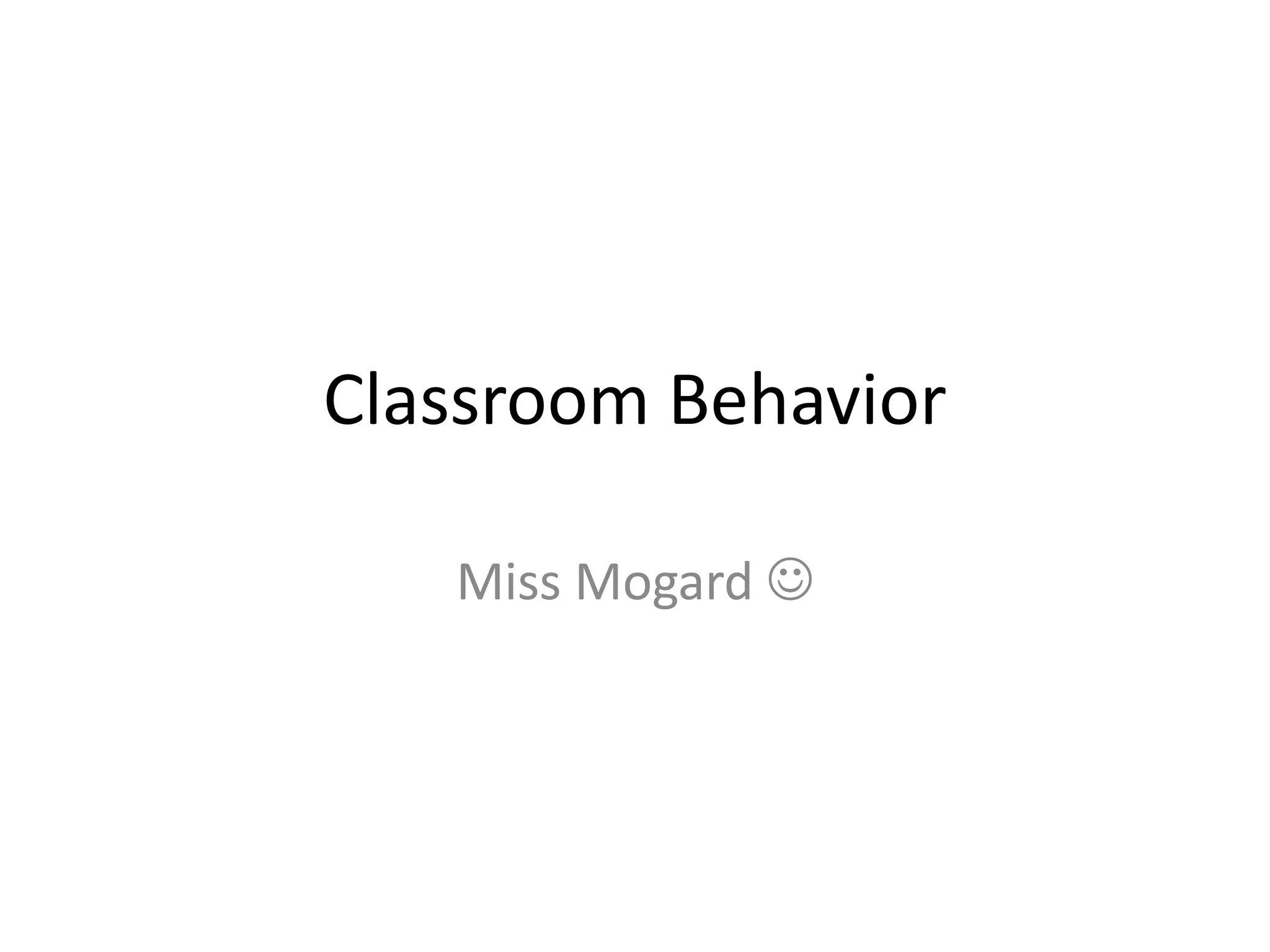Classroom behavior example | PPT