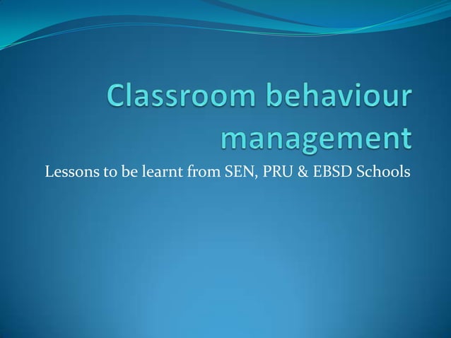 Classroom behaviour management | PPTX